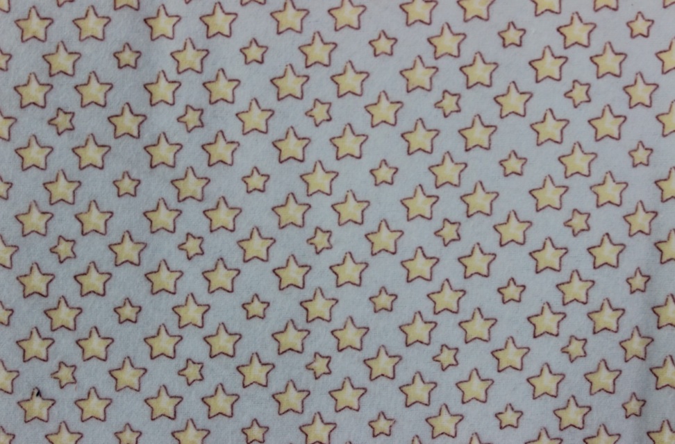 Outlined yellow stars Flannel - blue background - Craftpaks