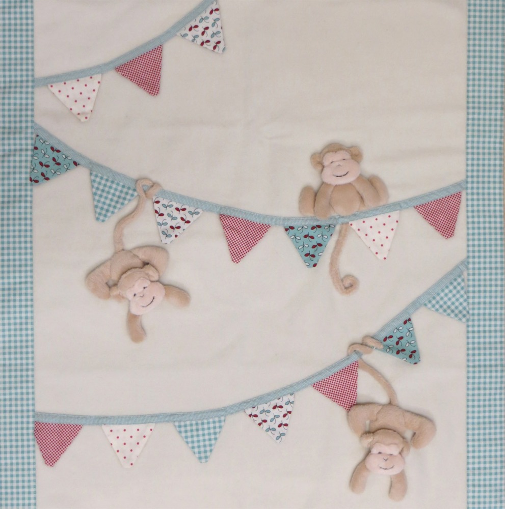 Bunting Monkeys - Kit includes pattern, full instructions & velour for ...